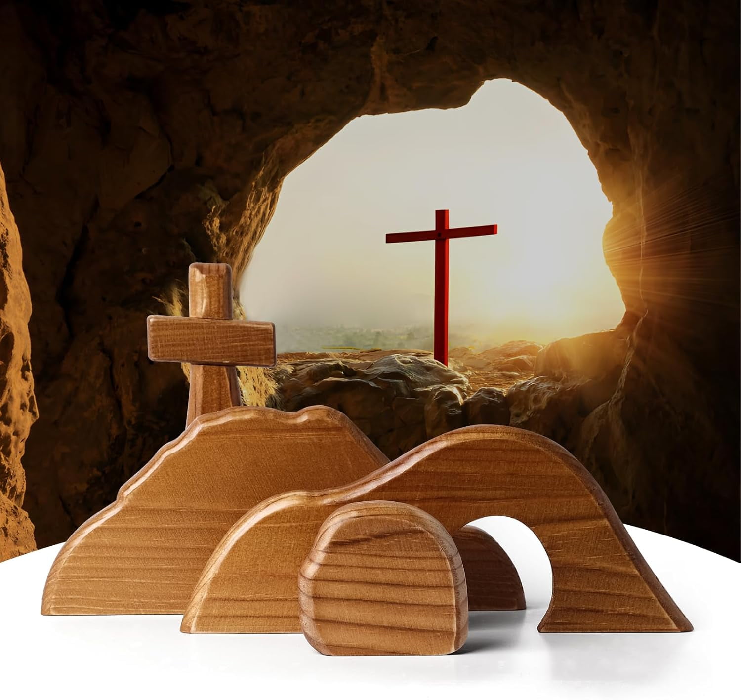 The Empty Tomb Easter Scene - Christian Cross Decorations, Wooden ...