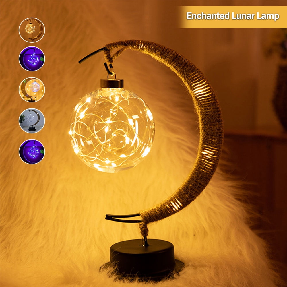 The Enchanted Lunar Lamp USB/Battery Powered LED Moon Lamp Hanging with ...