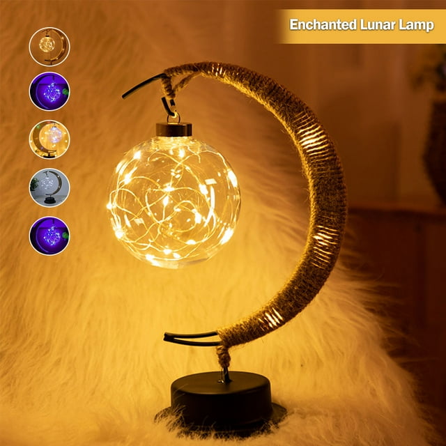 The Enchanted Lunar Lamp USB/Battery Powered LED Moon Lamp Hanging with ...