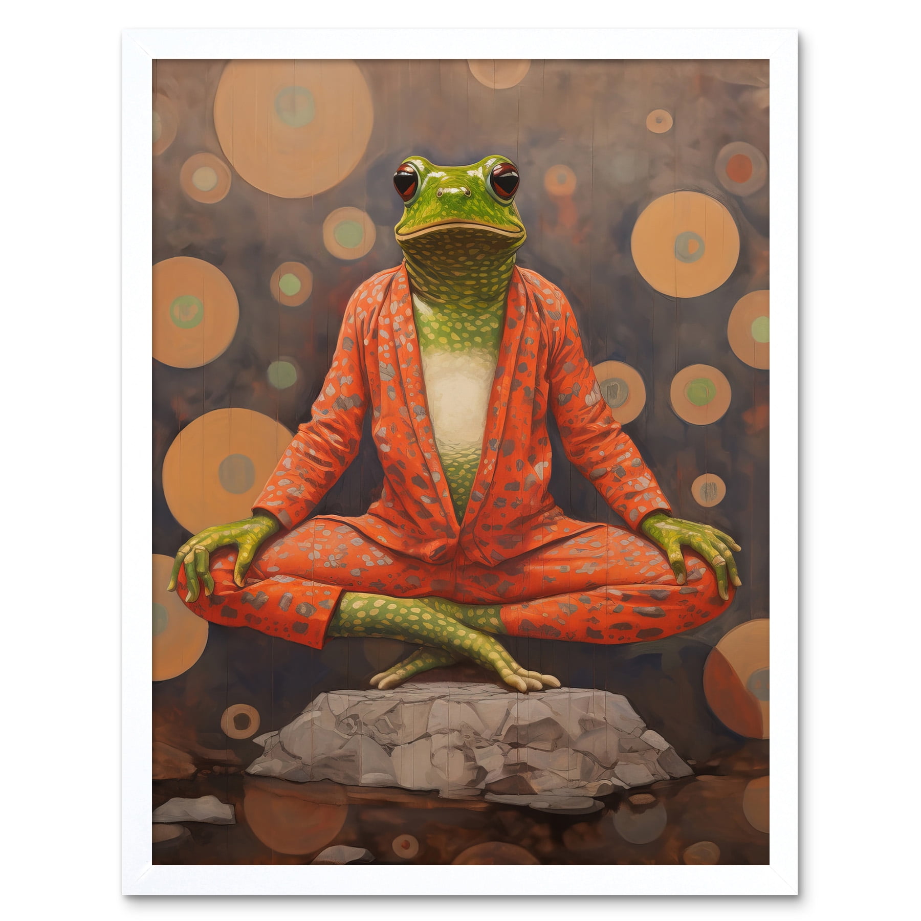 The Enlightened Frog Meditation Yogi Conceptual Artwork Green Coral ...
