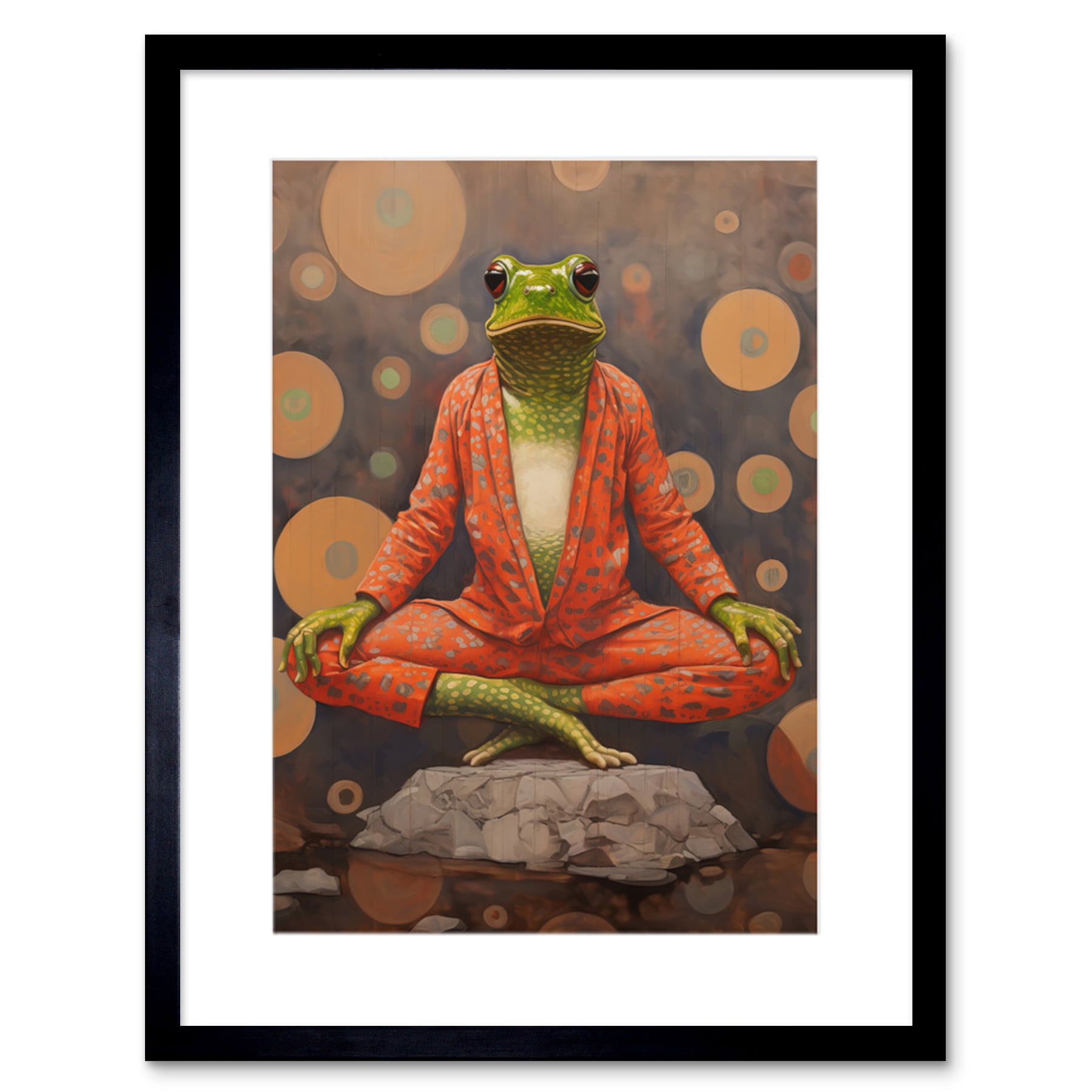 The Enlightened Frog Meditation Yogi Conceptual Artwork Green Coral ...
