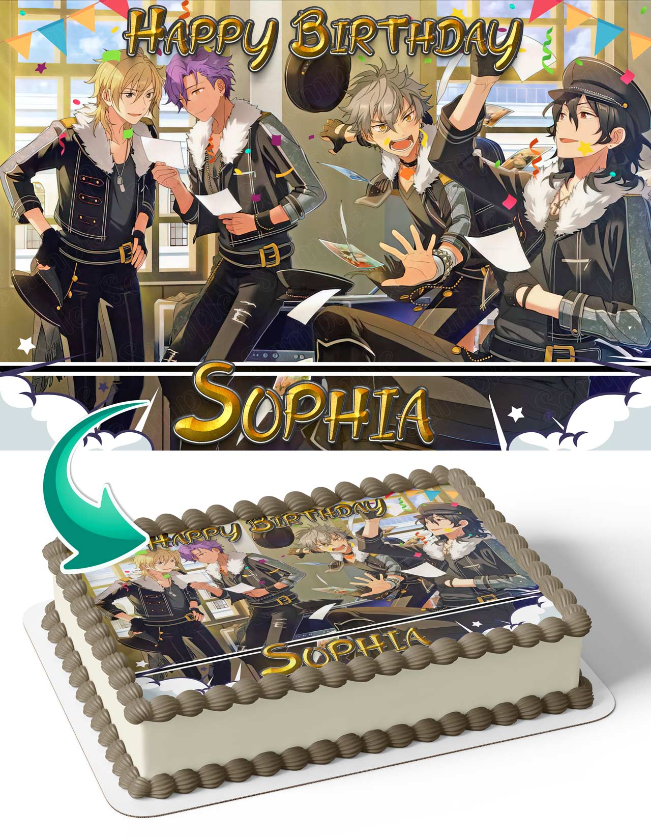 The Ensemble Stars Undead Edible Image Cake Topper Personalized ...