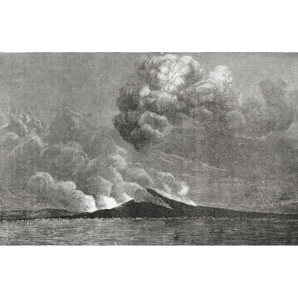 The Eruption Of Mount Vesuvius Gulf Of Naples Italy In 1872. From ...