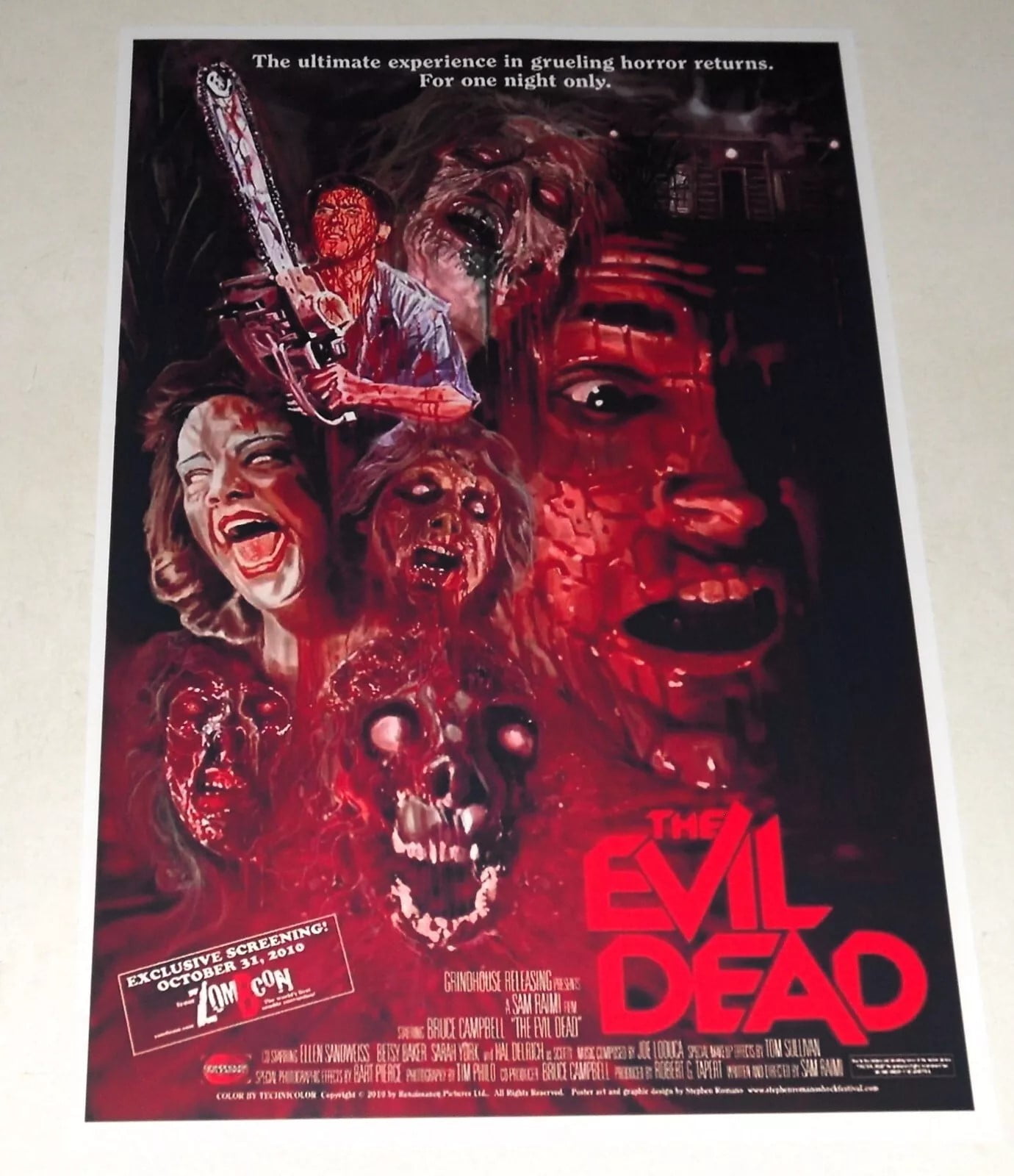The Evil Dead 1981 Horror Film Poster 19"x13" Bruce Campbell ASH ...