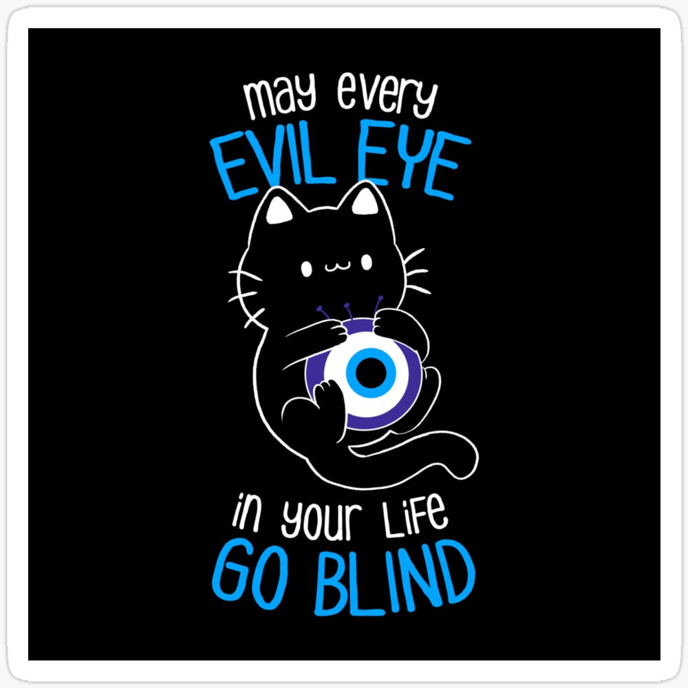 The Evil Eye Cat Sticker Phone Decal Water Bottle Stickers Car Decals ...