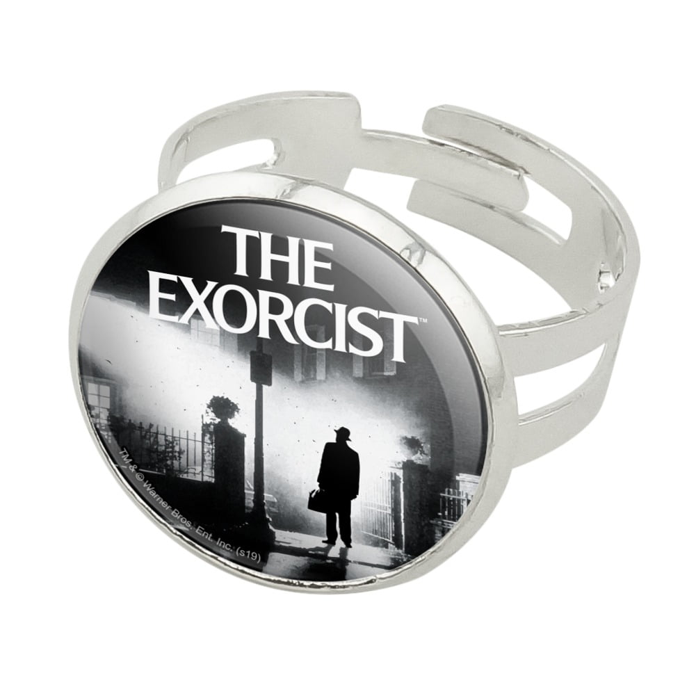 The Exorcist Logo and Silhouette Silver Plated Adjustable Novelty Ring ...