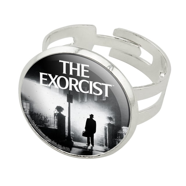 The Exorcist Logo and Silhouette Silver Plated Adjustable Novelty Ring ...
