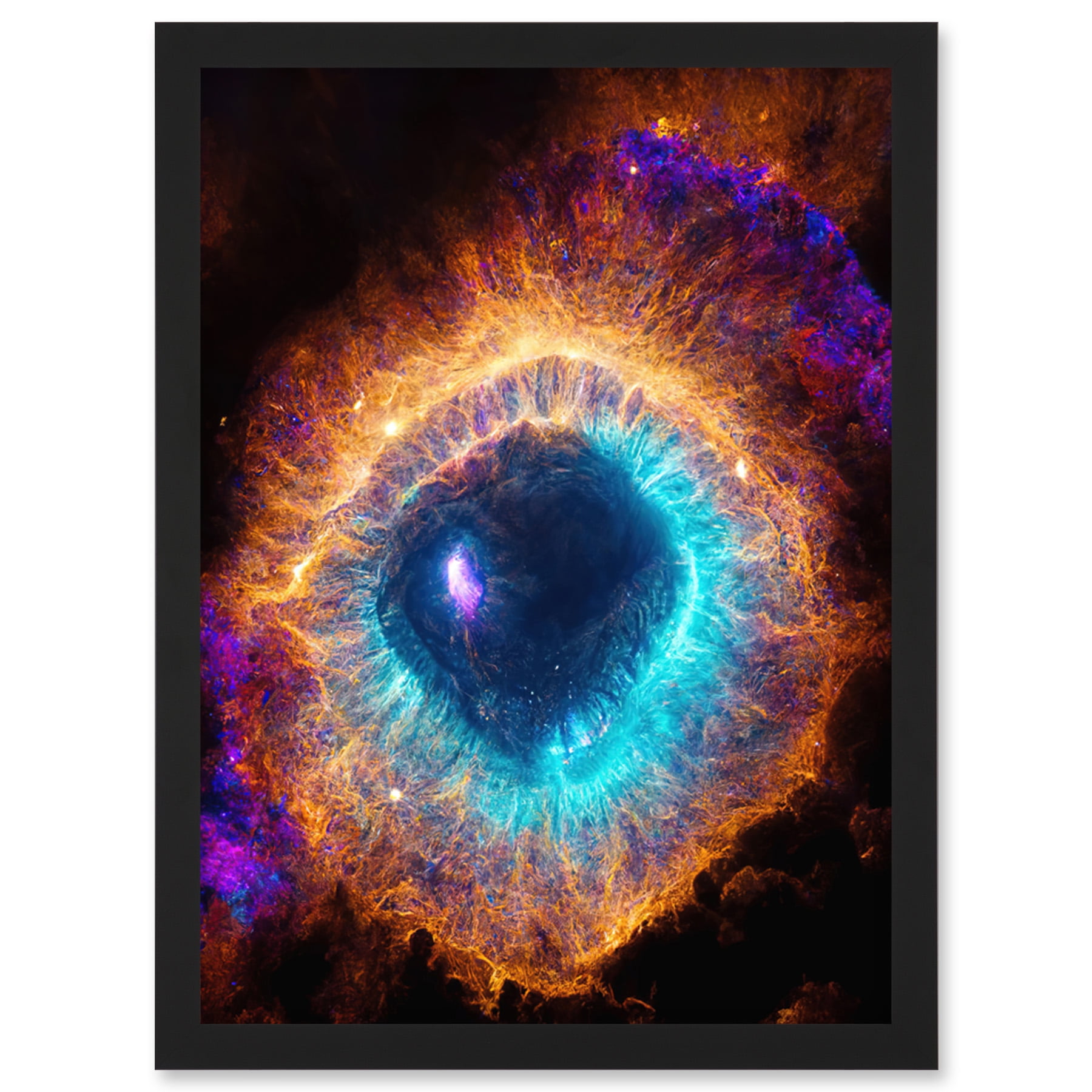 The Eye Of God Photorealistic Vibrant Luminescent Space Nebula Artwork Framed Wall Art Print A4 ...