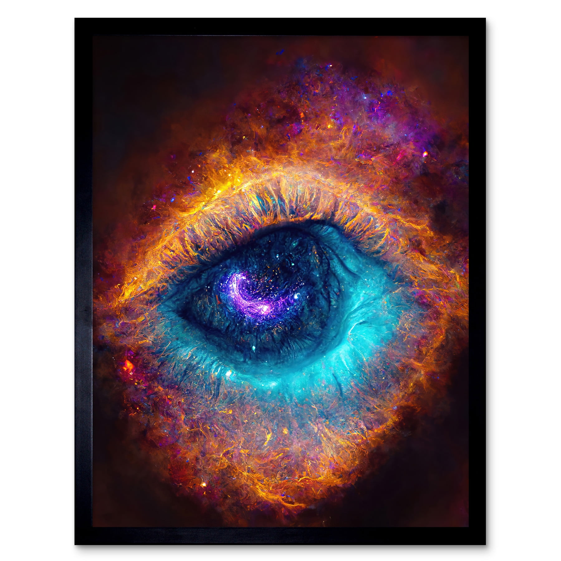 The Eye Of God Vibrant Luminescent Space Nebula All Seeing Art Print ...