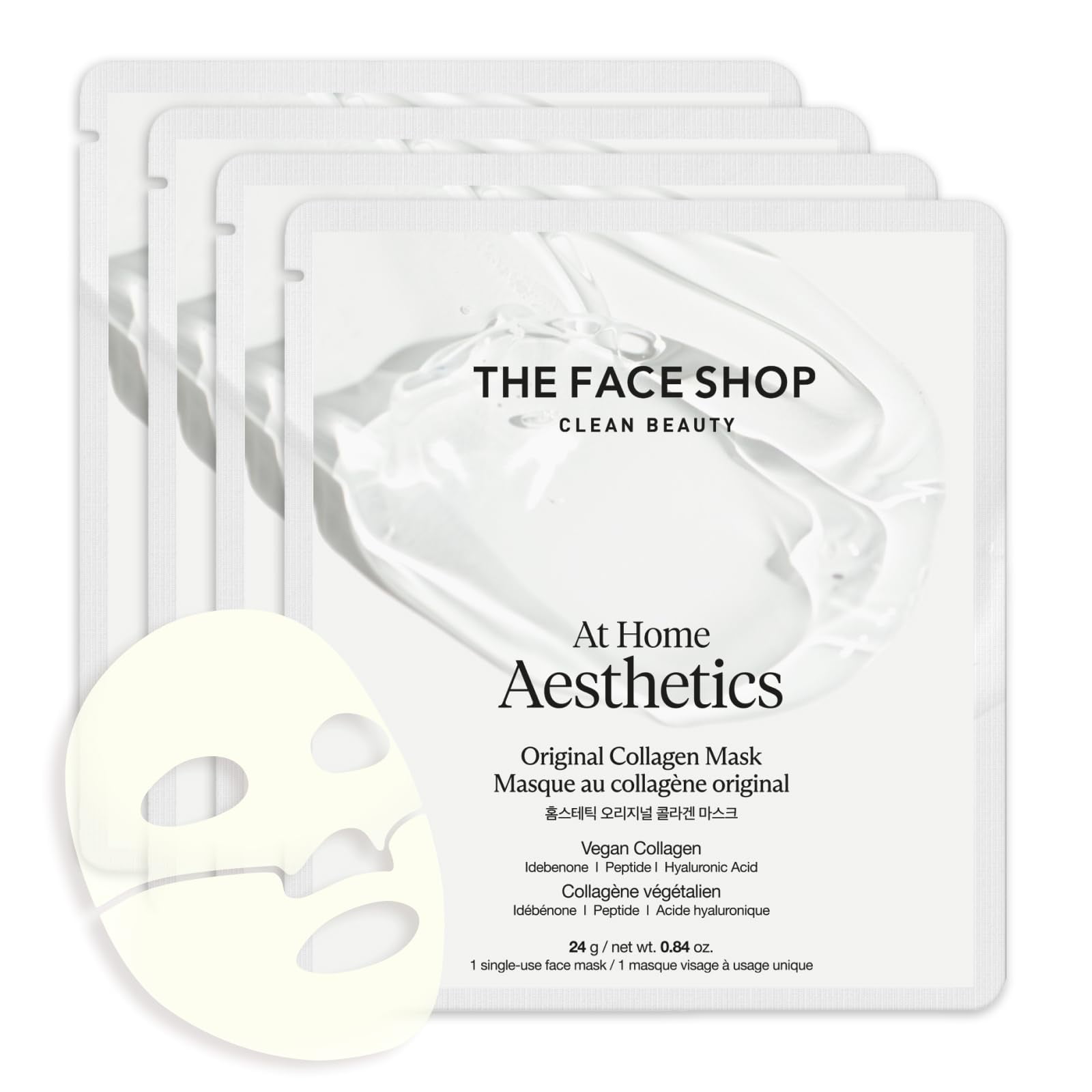 The Face Shop At Home Aesthetics Original Vegan Mask (4ea), Anti-aging ...