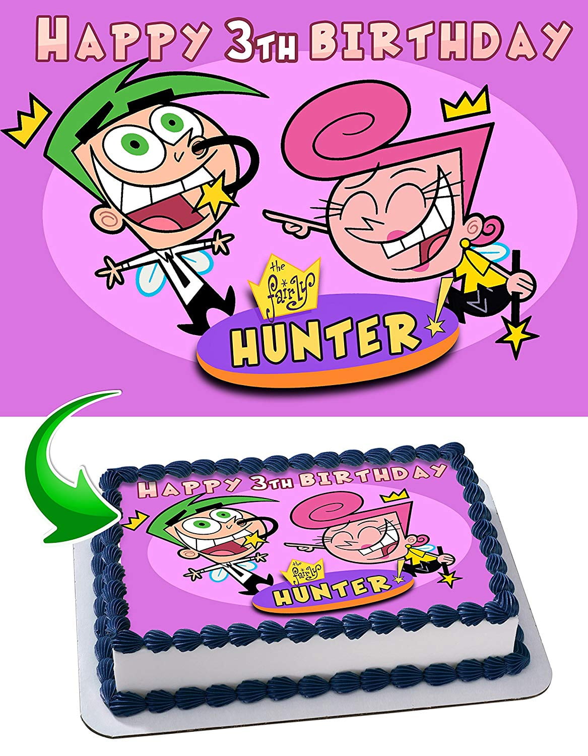 The Fairly OddParents Edible Cake Image Topper Personalized Picture 1/4 ...