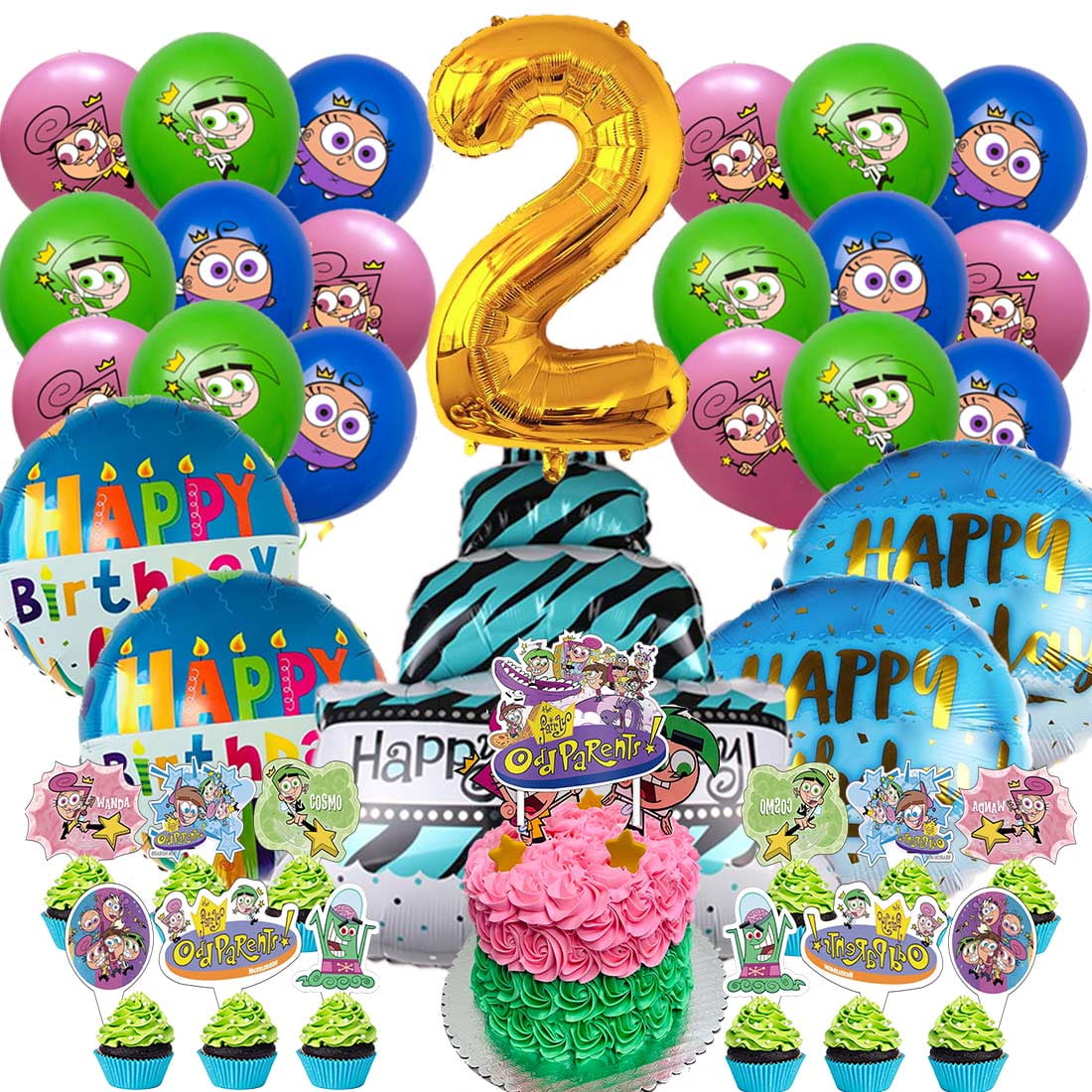 The Fairly OddParents Party Supplies 2nd Decor Kit Balloons Birthday ...