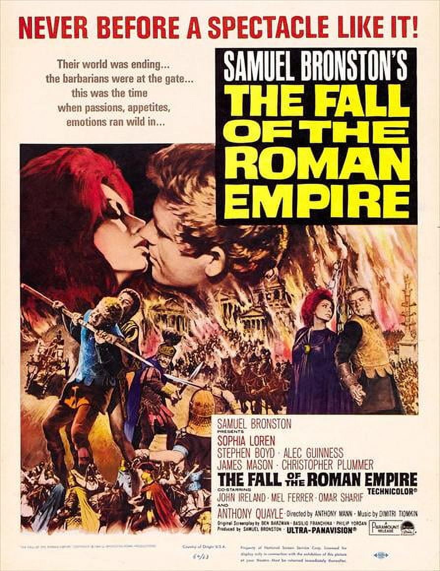 The Fall of the Roman Empire - movie POSTER (Style E) (11" x 17") (1964 ...