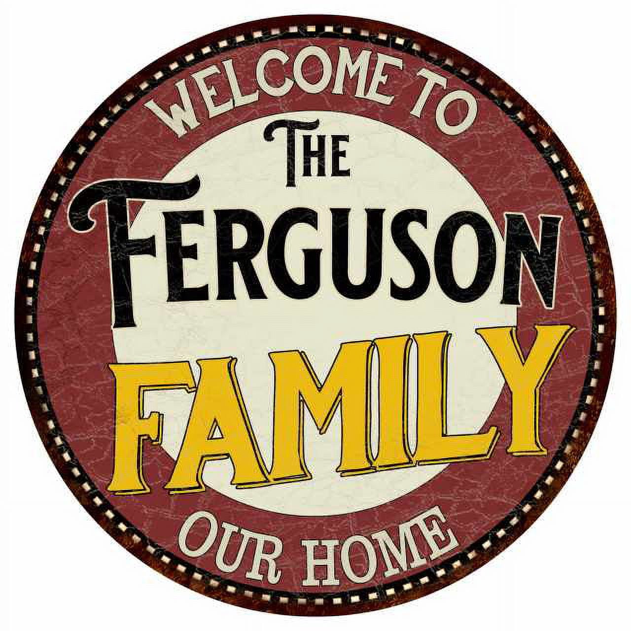 The Ferguson Family 14" Round Metal Sign Kitchen Game Room Decor ...