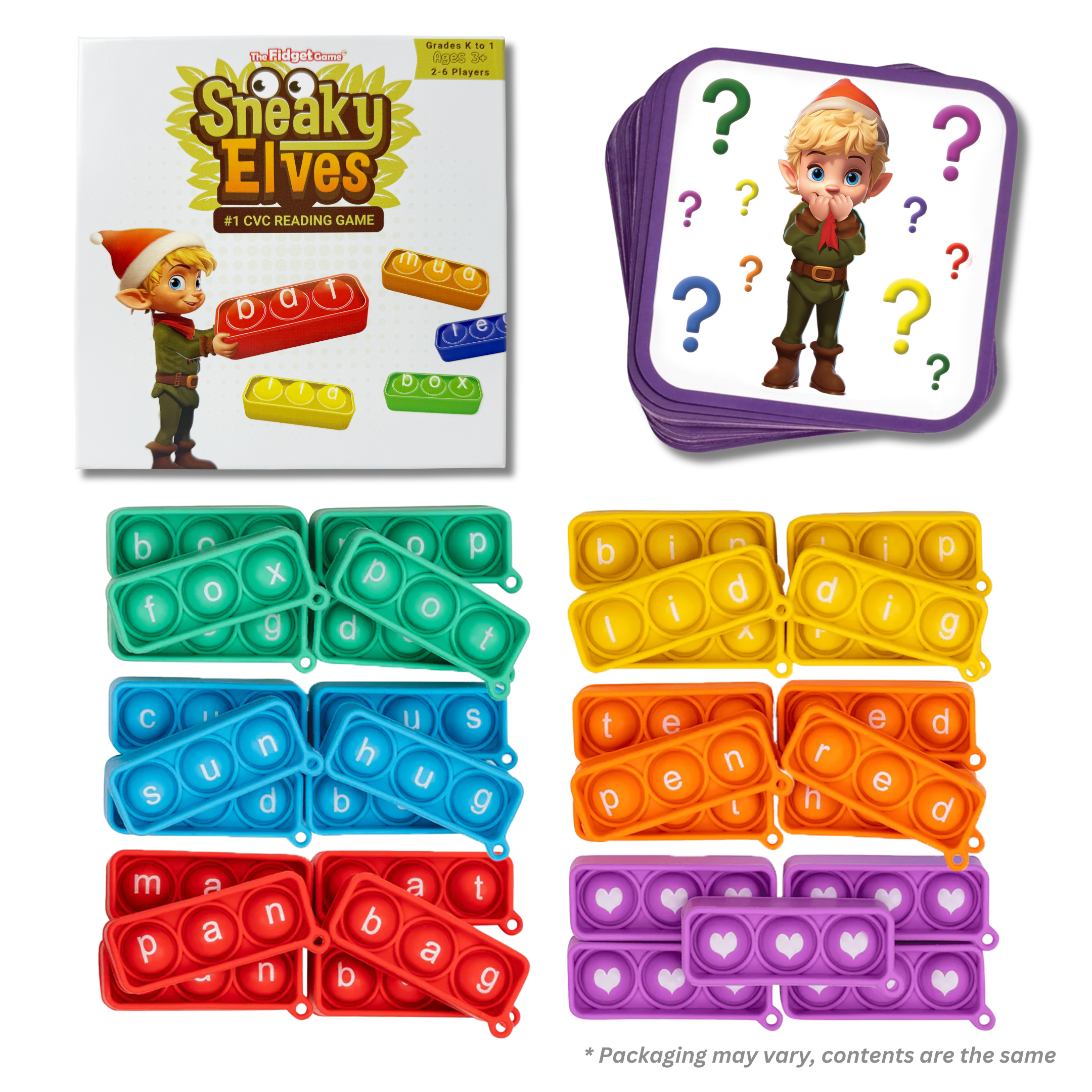 The Fidget Game Sneaky Elves CVC Reading & Phonics Interactive ...