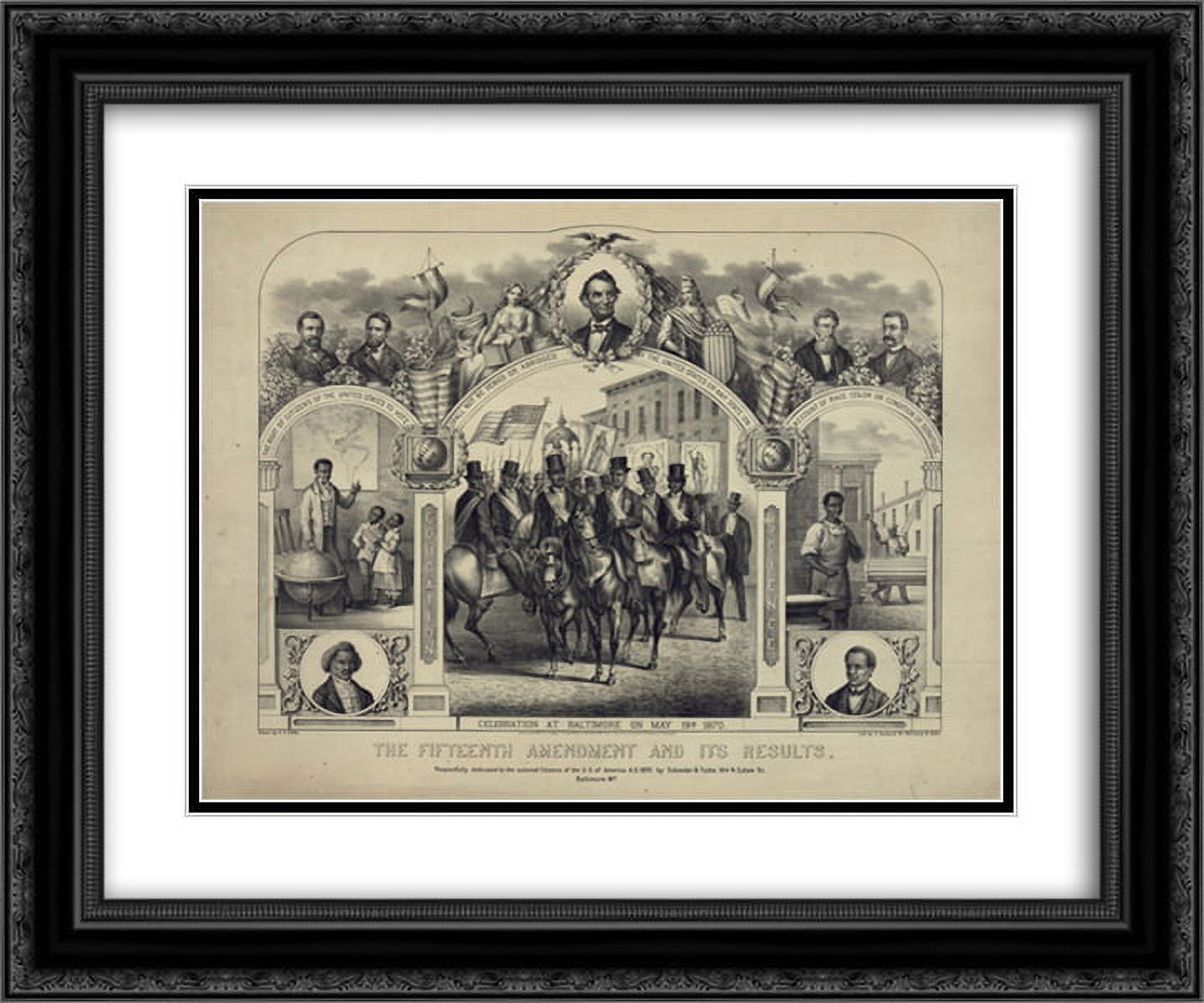 The Fifteenth Amendment and its results 24x18 Double Matted Black ...