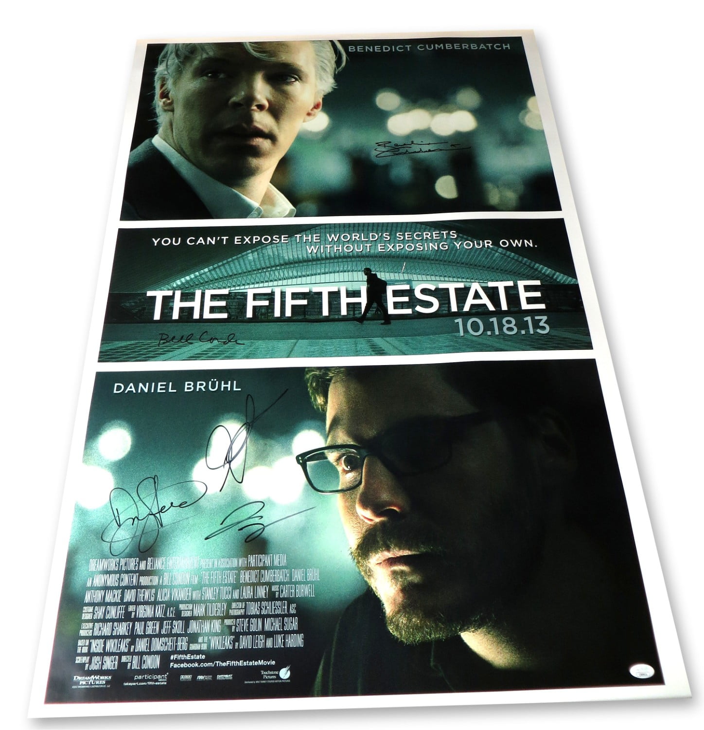 The Fifth Estate Cast Signed Autographed 27X40 Poster Cumberbatch Bruhl ...