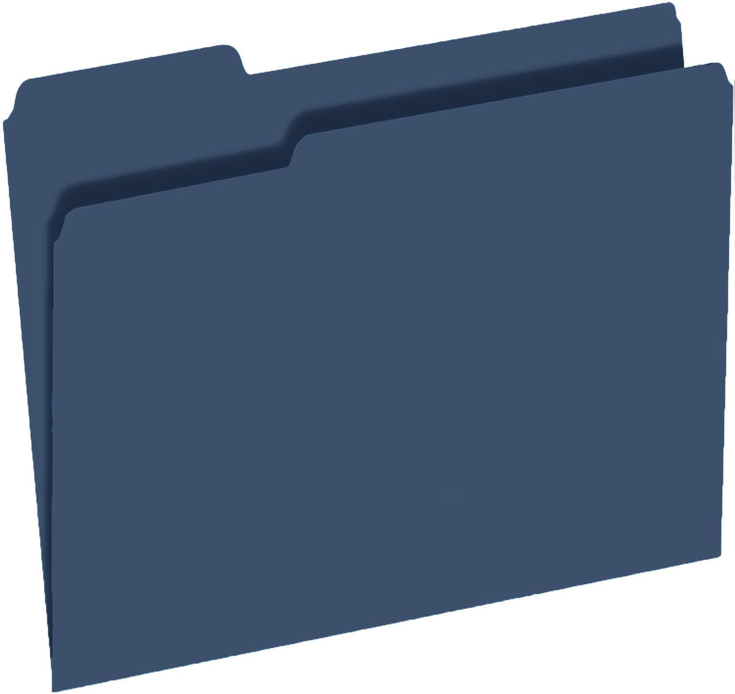 The File King 1/3-Cut Top Tab Navy Blue File Folder | Letter Size | Box ...
