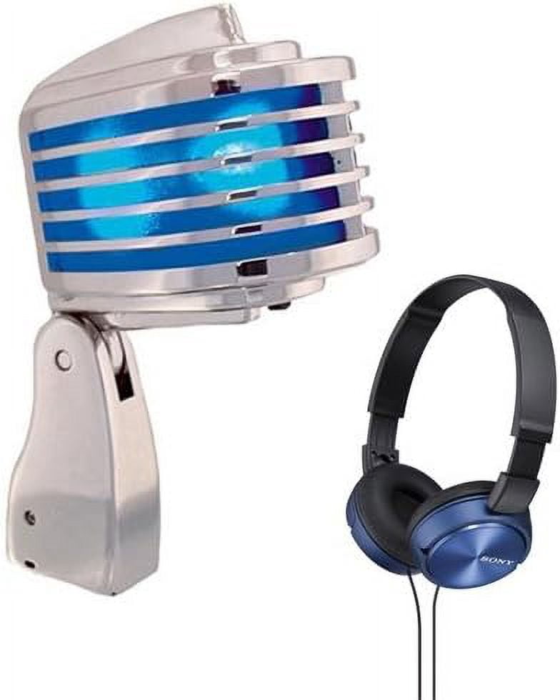 The Fin Dynamic Chrome Vocal Microphone (Blue LEDs) with MDR-ZX310AP ZX ...
