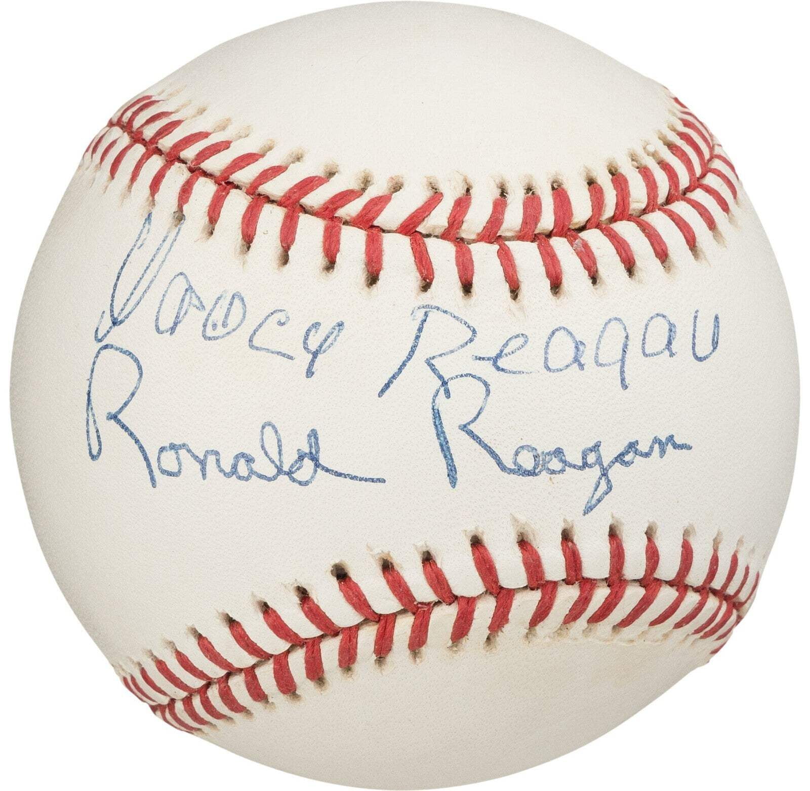 The Finest President Ronald Reagan Nancy Reagan Signed Baseball PSA DNA ...