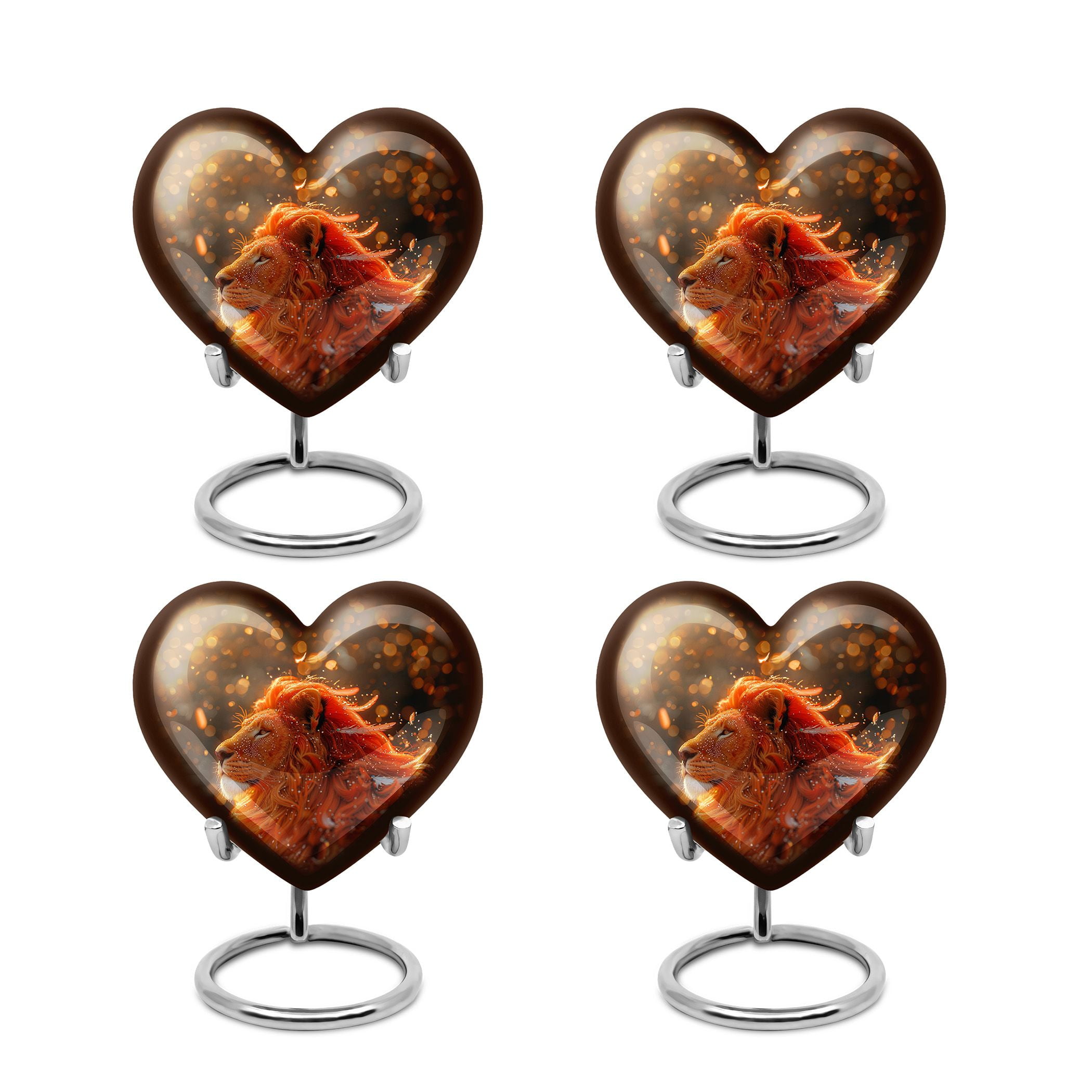 The Firemane Lion - Heart Keepsake Urn - Heart Tiny Urn for Adult ...