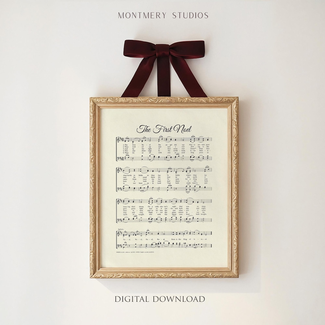 The First Noel Sheet Music Poster, Hymns Sheet Music, Poster Hymn ...