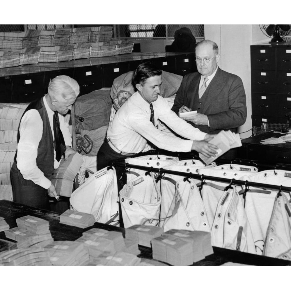 The First Social Security Checks Are Mailed. Guy Allen History (36 x 24 ...