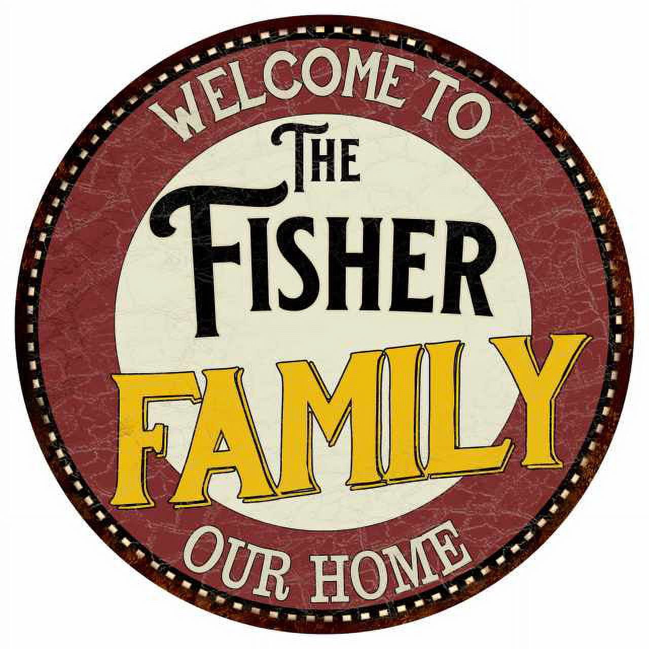 The Fisher Family 12" Round Metal Sign Kitchen Game Room Décor ...