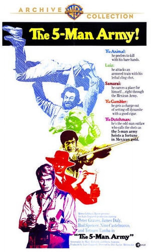The Five Man Army (DVD), Warner Archives, Western - Walmart.com