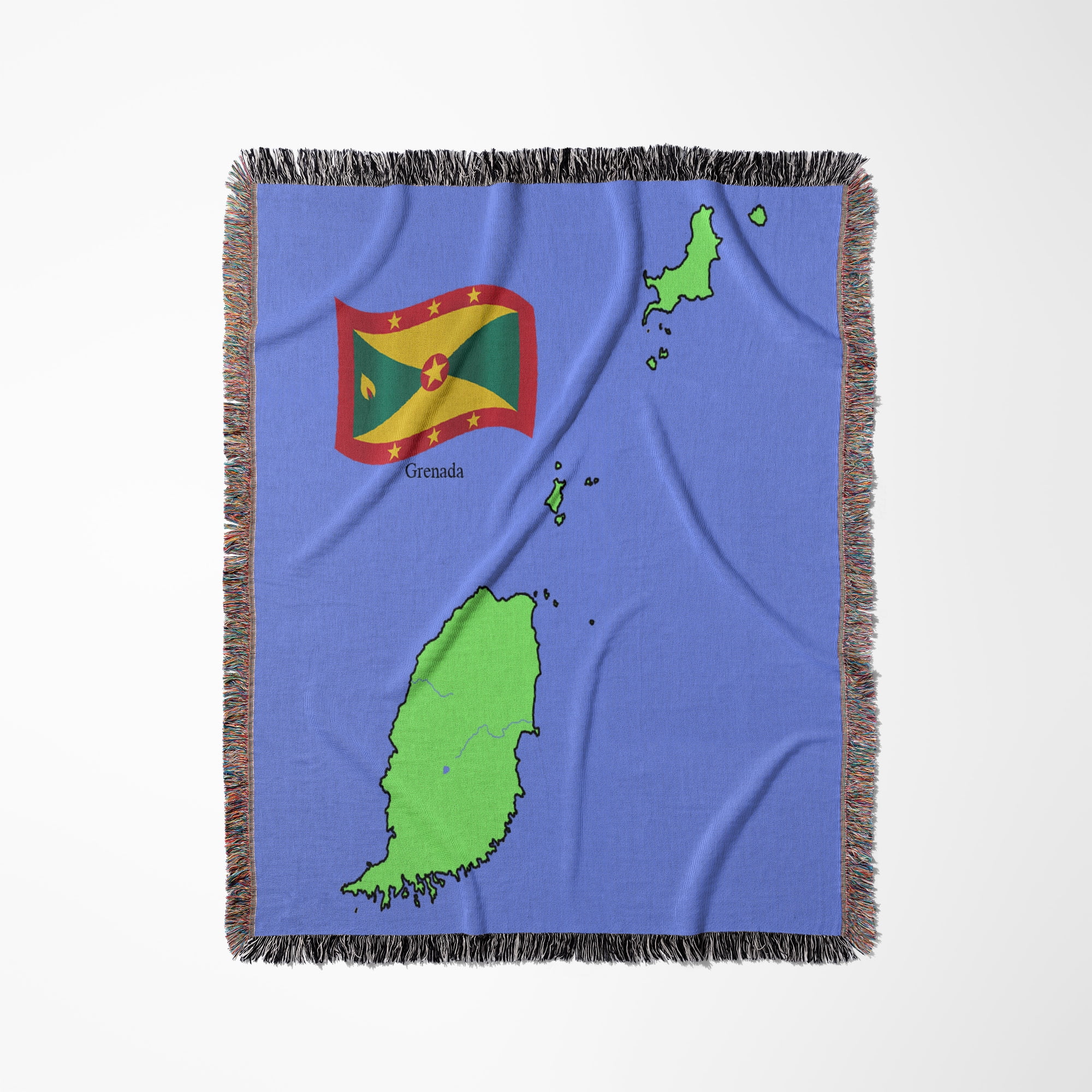 The Flag And Map Of Grenada Showing The Island Nation In The Caribbean ...