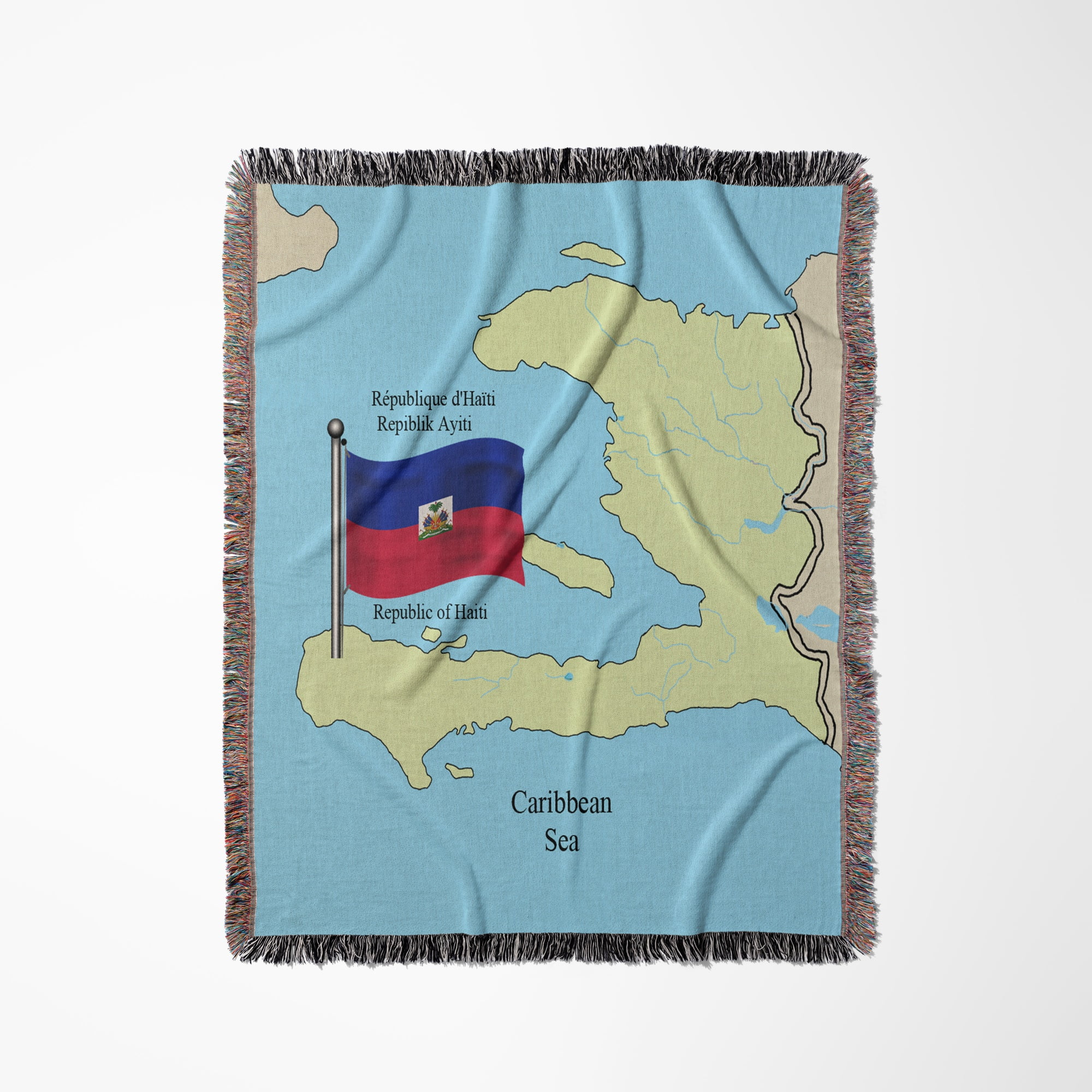 The Flag, Map Of Haiti With The Republic Of Haiti In English, French ...