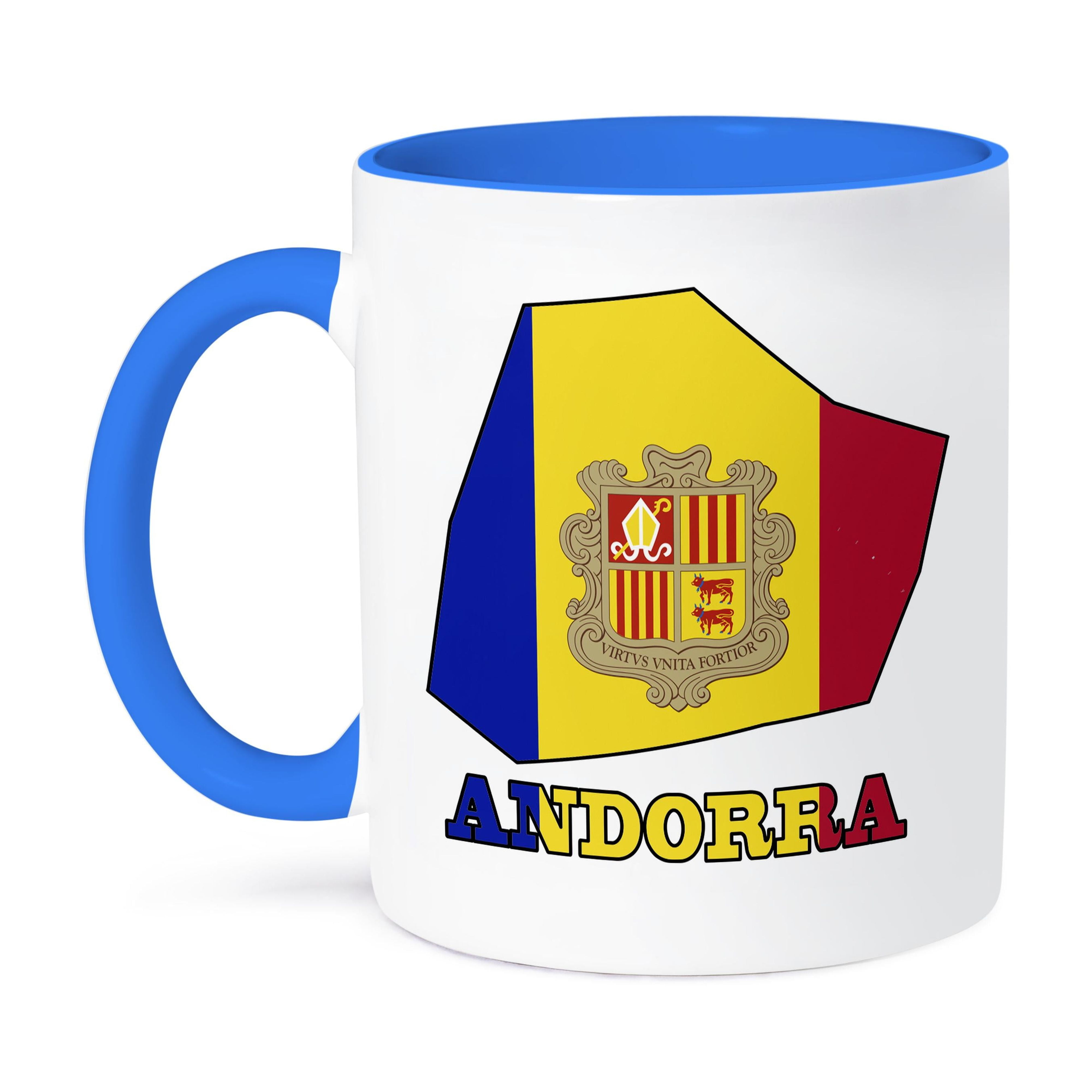 3dRose, The flag of Andorra in the outline map and name of the country ...