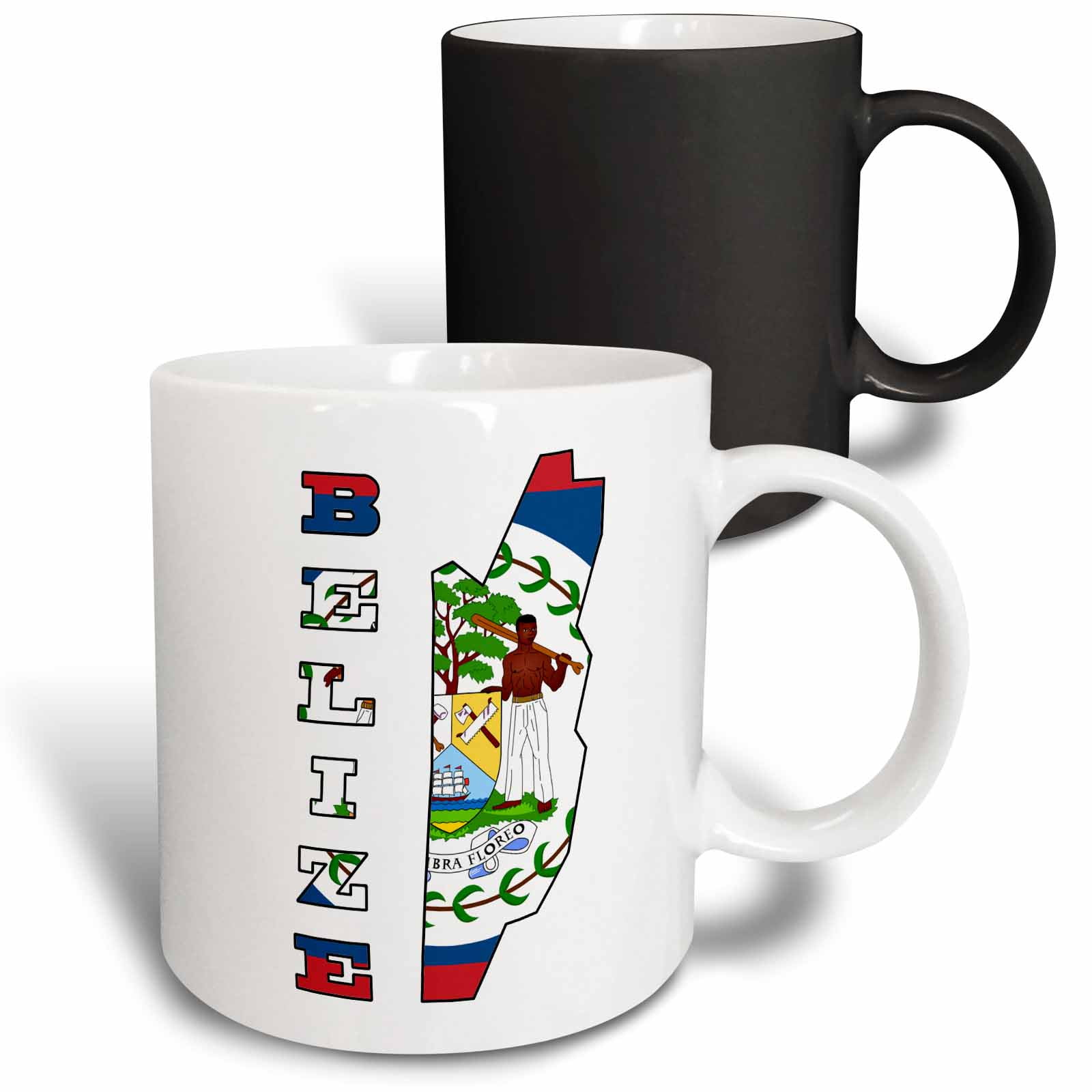 3drose, the Flag of Belize in the Outline Map and Name of the Country ...