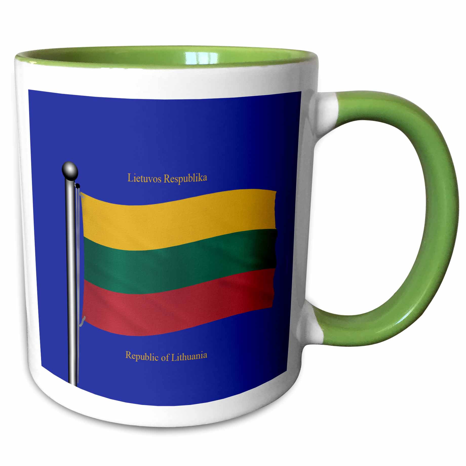3drose, the Flag of Lithuania on a Blue Background with Republic of ...