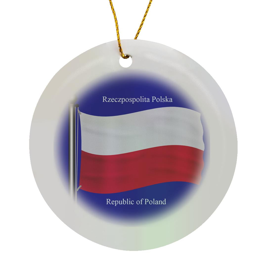3drose, the Flag of Poland on a Blue Background with Republic of Poland ...