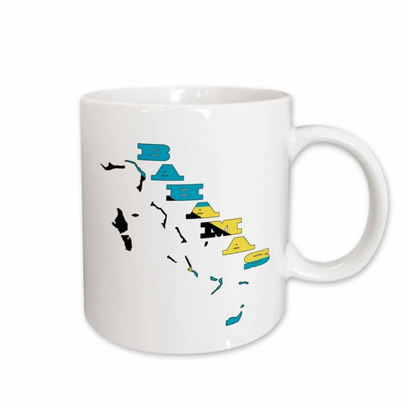 The Flag Of The Bahamas In The Outline Map And Name Of The Islands Of ...