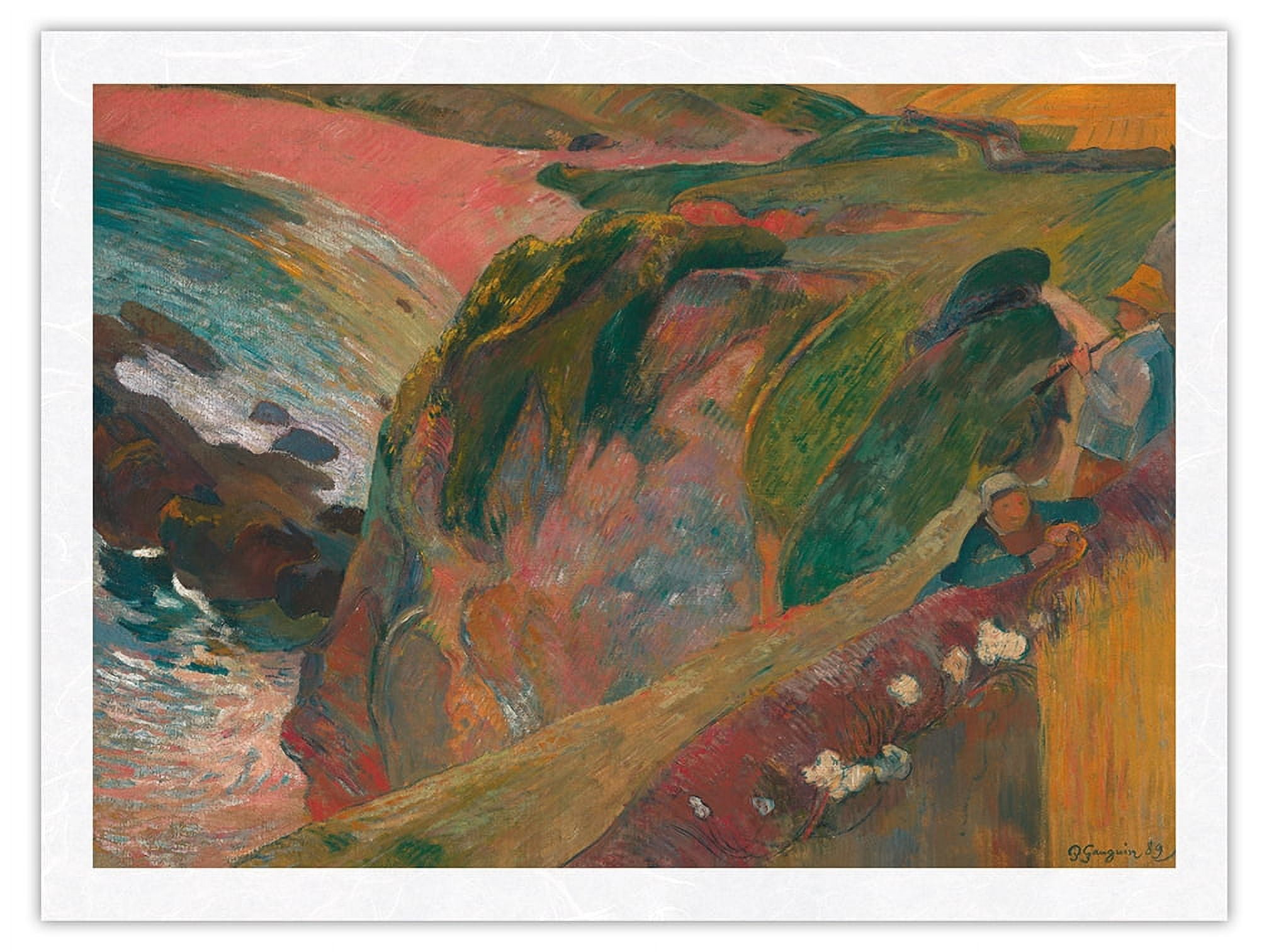 The Flageolet (Flute) Player on the Cliff - Le Pouldu France - From an ...