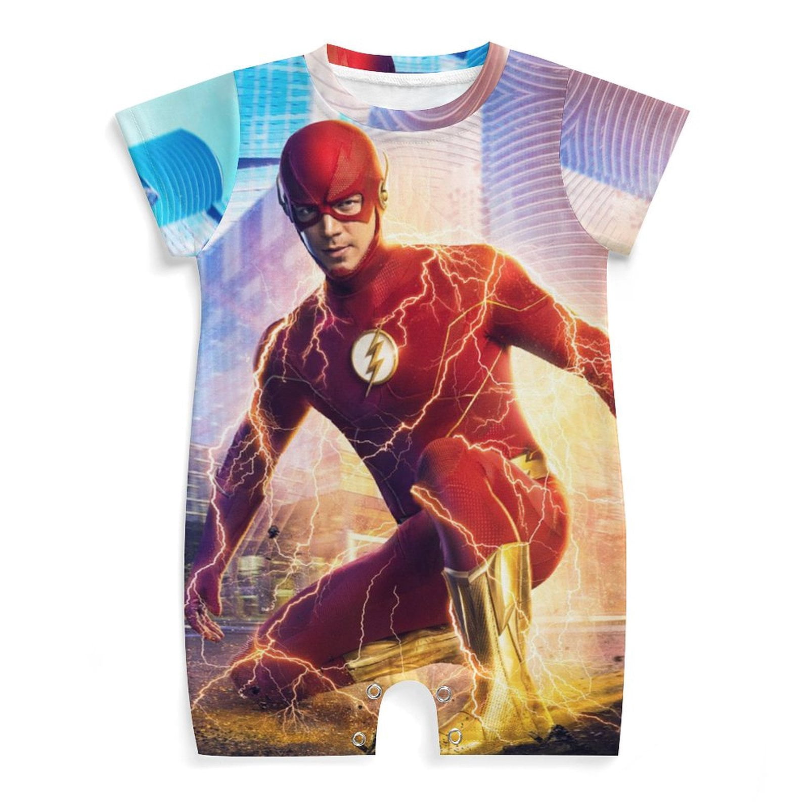The Flash Baby Boy Girl Short Sleeve Romper Clothing Set Print Cartoon ...