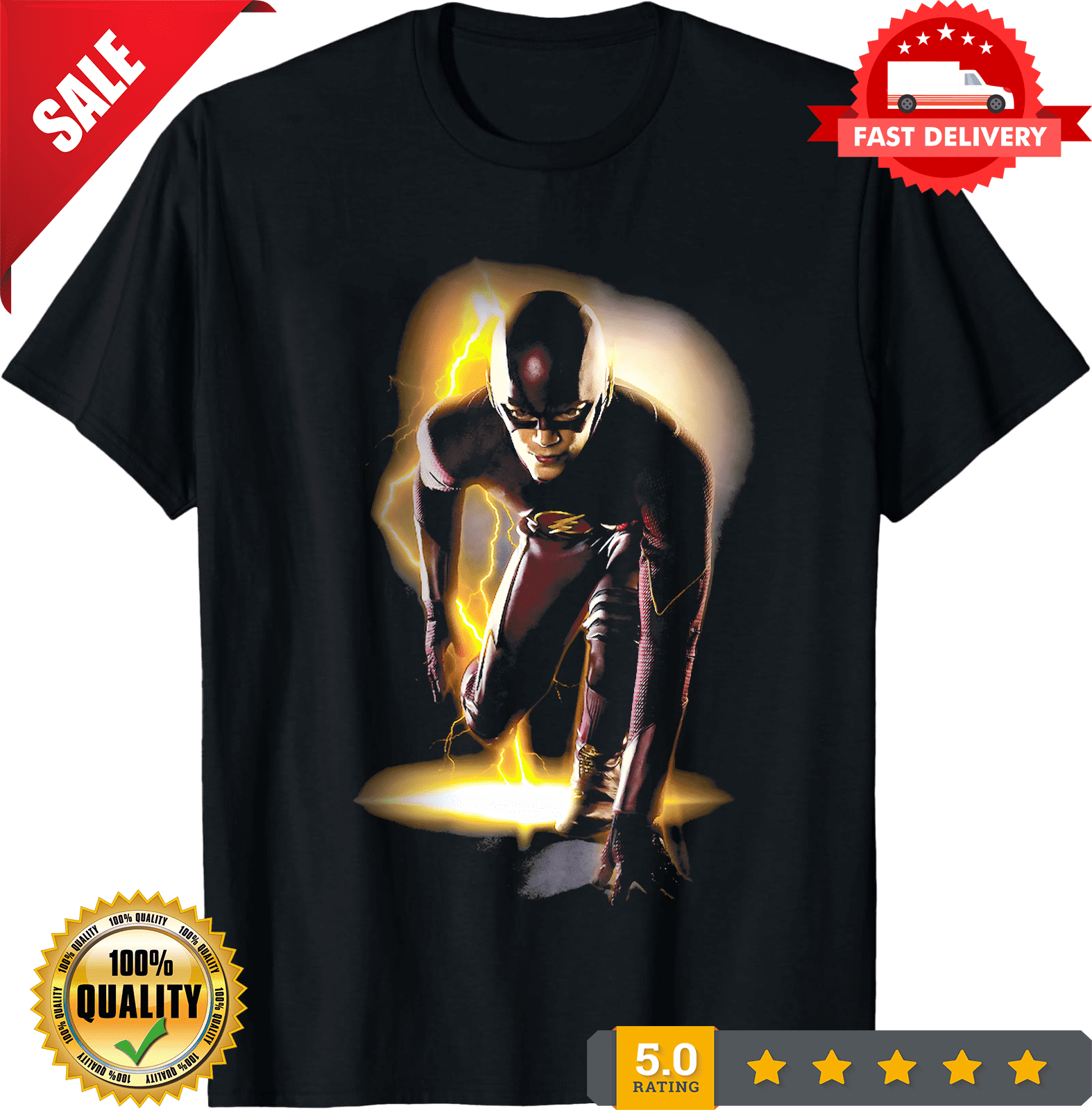 The Flash CW TV Series Grant Gustin Mens Unisex T-Shirt, Available Sm ...
