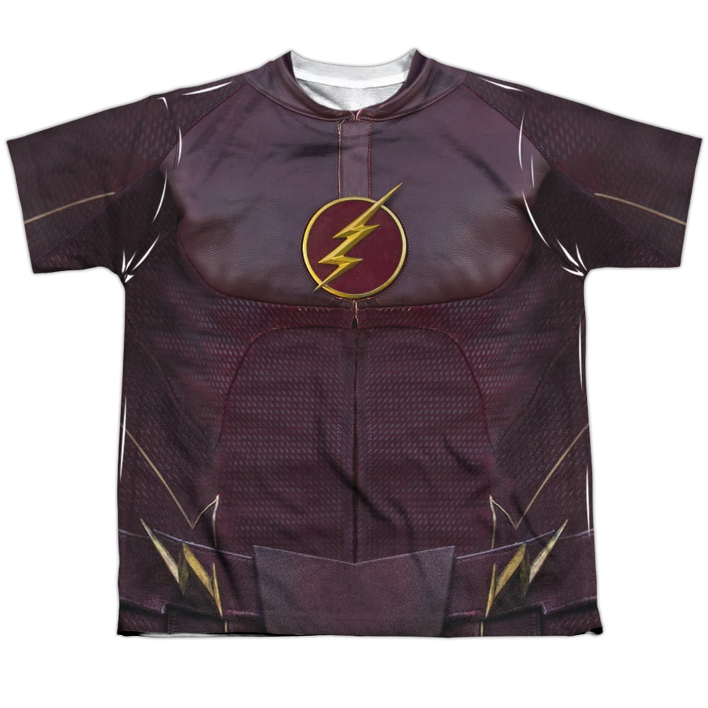 DC Comics The Flash Uniform Front Back Print Boys Youth Sublimation ...
