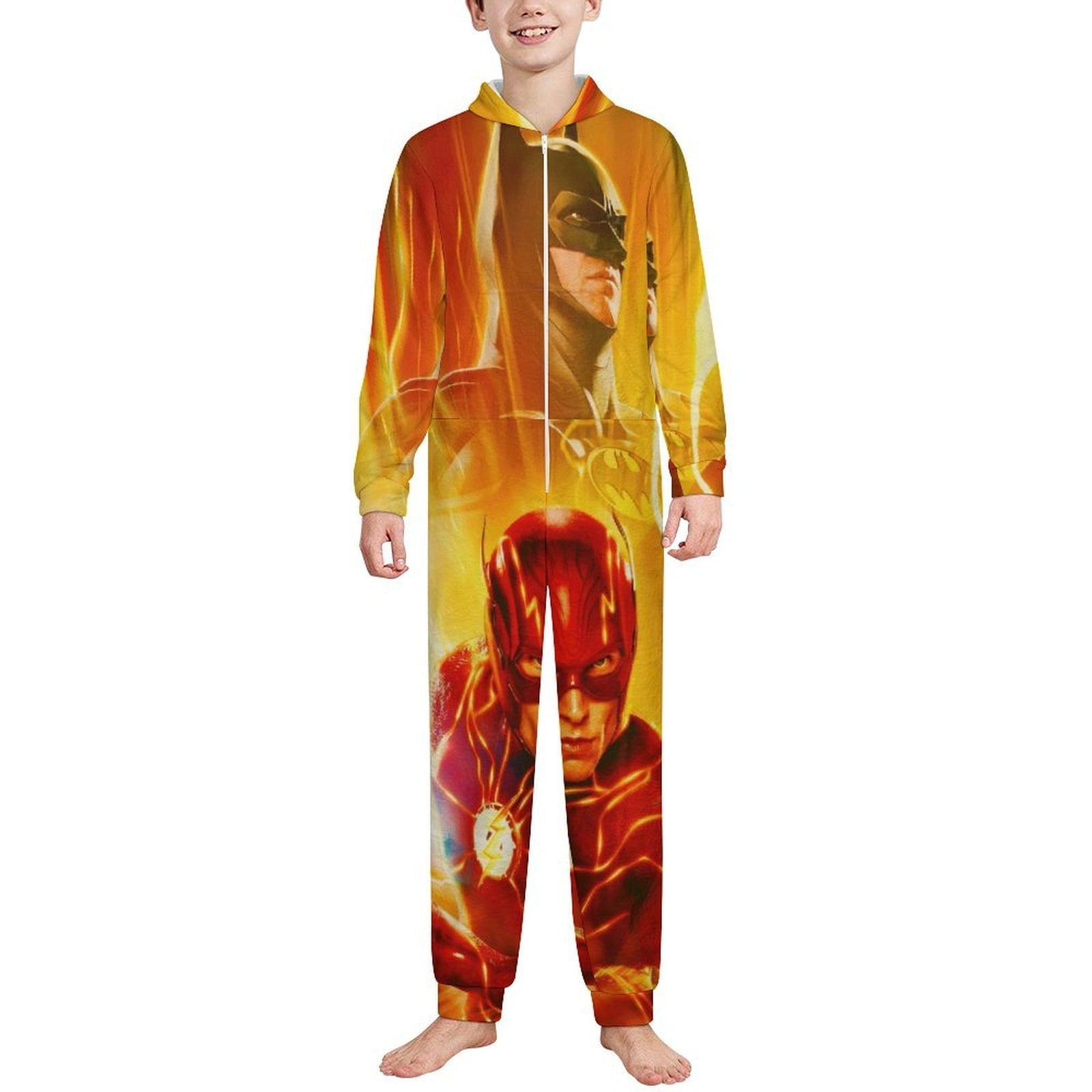 The Flash Hooded Union Suit Pajama Onesie Blanket Sleeper - Walmart.com