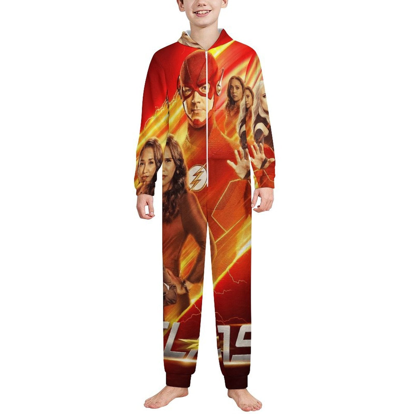 The Flash Hooded Union Suit Pajama Onesie Blanket Sleeper - Walmart.com