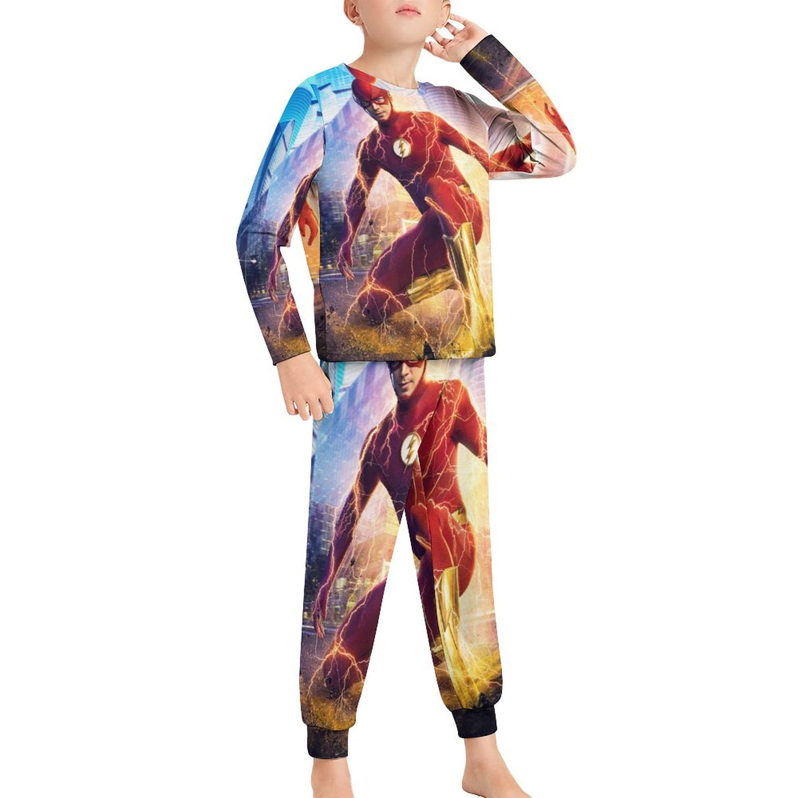 The Flash Ki-ds Pajamas 2 Piece Pjs Set Little Big Bo-ys Gi-rls ...