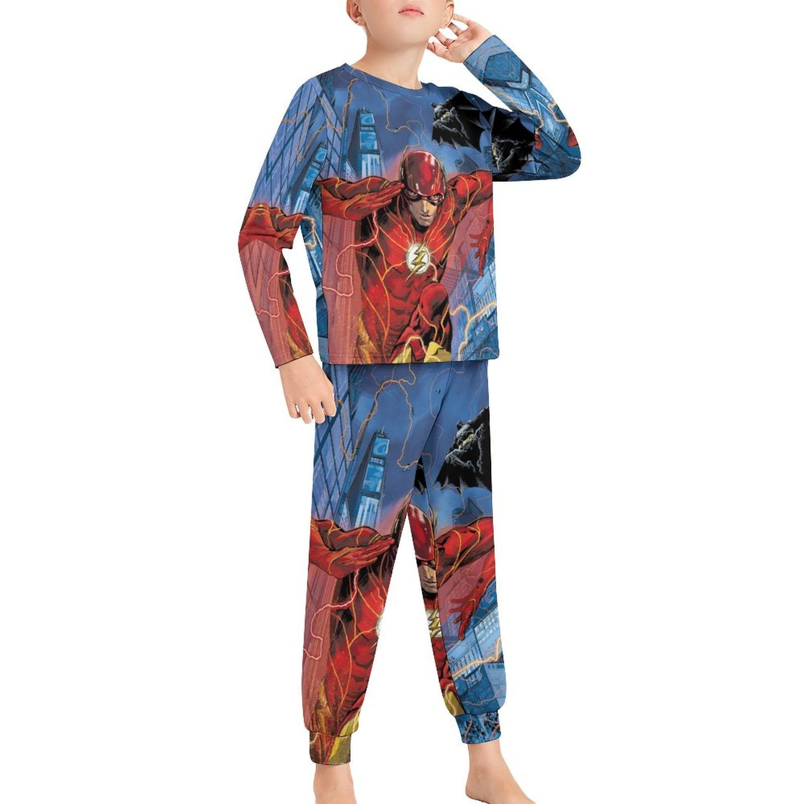 The Flash Ki-ds Pajamas 2 Piece Pjs Set Little Big Bo-ys Gi-rls ...