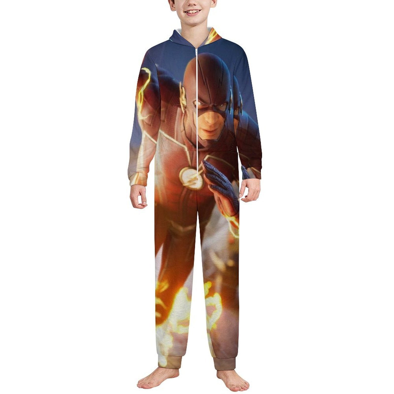The Flash Kids Hooded Union Suit Pajama Onesie Blanket Sleeper for Boys ...