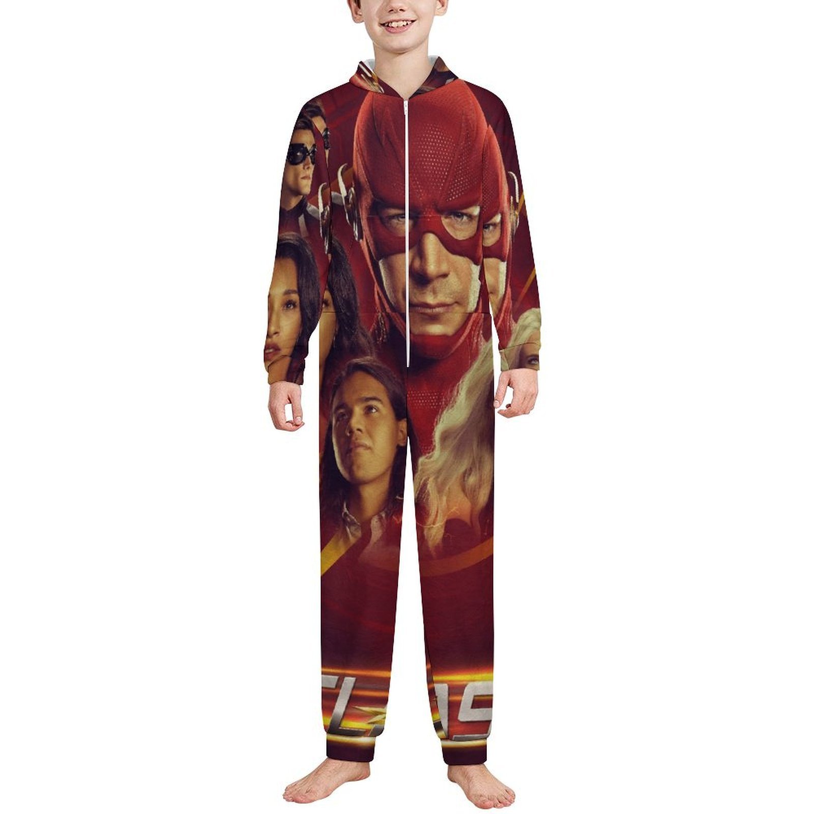 The Flash Kids Hooded Union Suit Pajama Onesie Blanket Sleeper for Boys ...