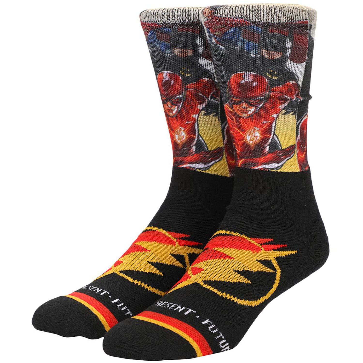 The Flash Superhero Character and Lightning Bolt Men's Athletic Crew ...