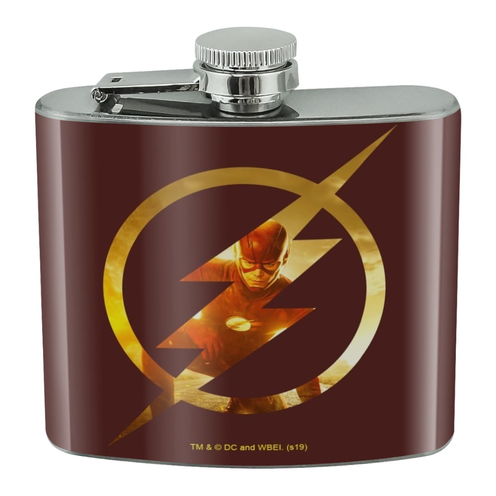 The Flash TV Series Flash in Logo Stainless Steel 5oz Hip Drink Kidney ...