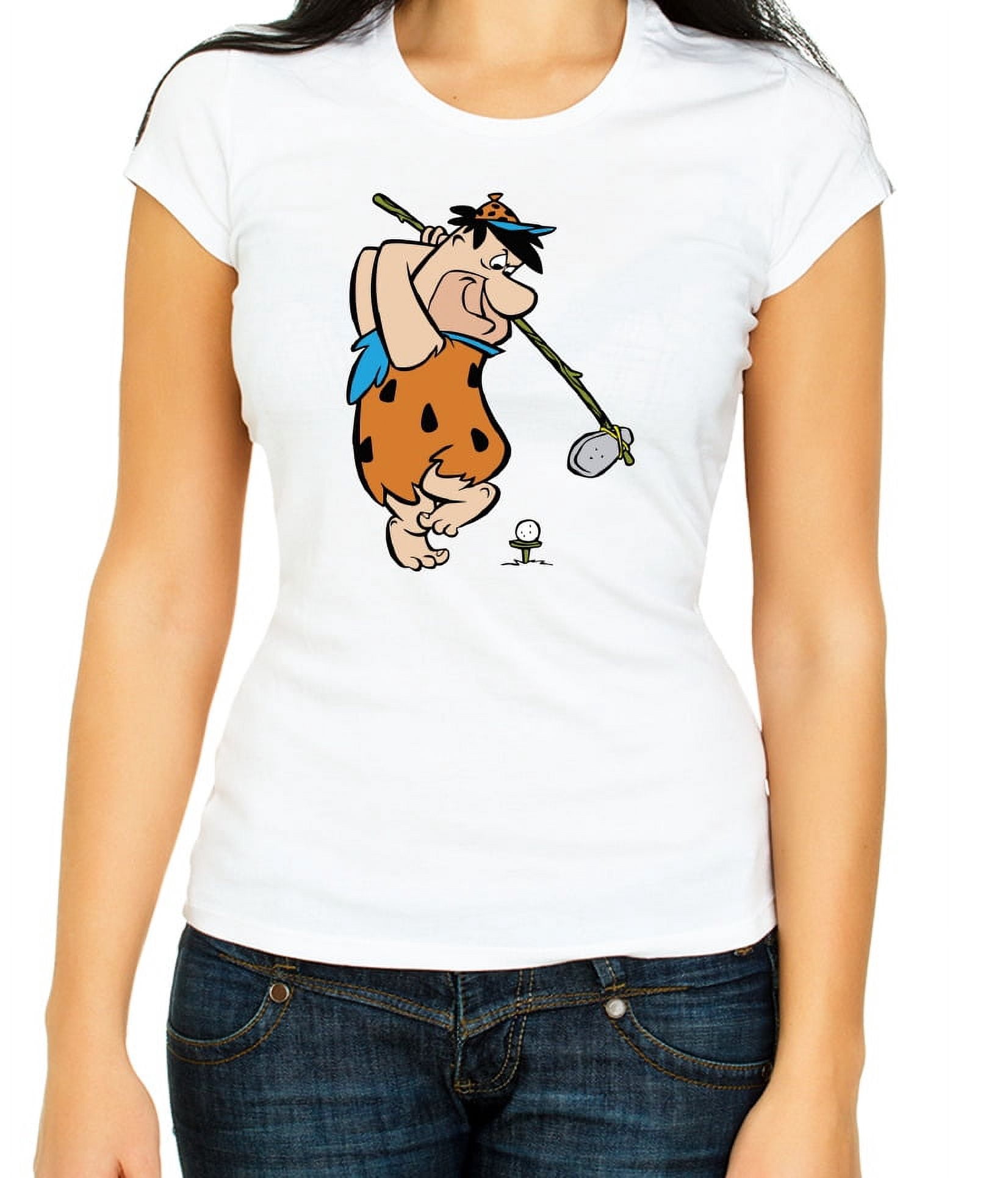 The Flintstones characters White / Black Women's 3/4 Short Sleeve T ...
