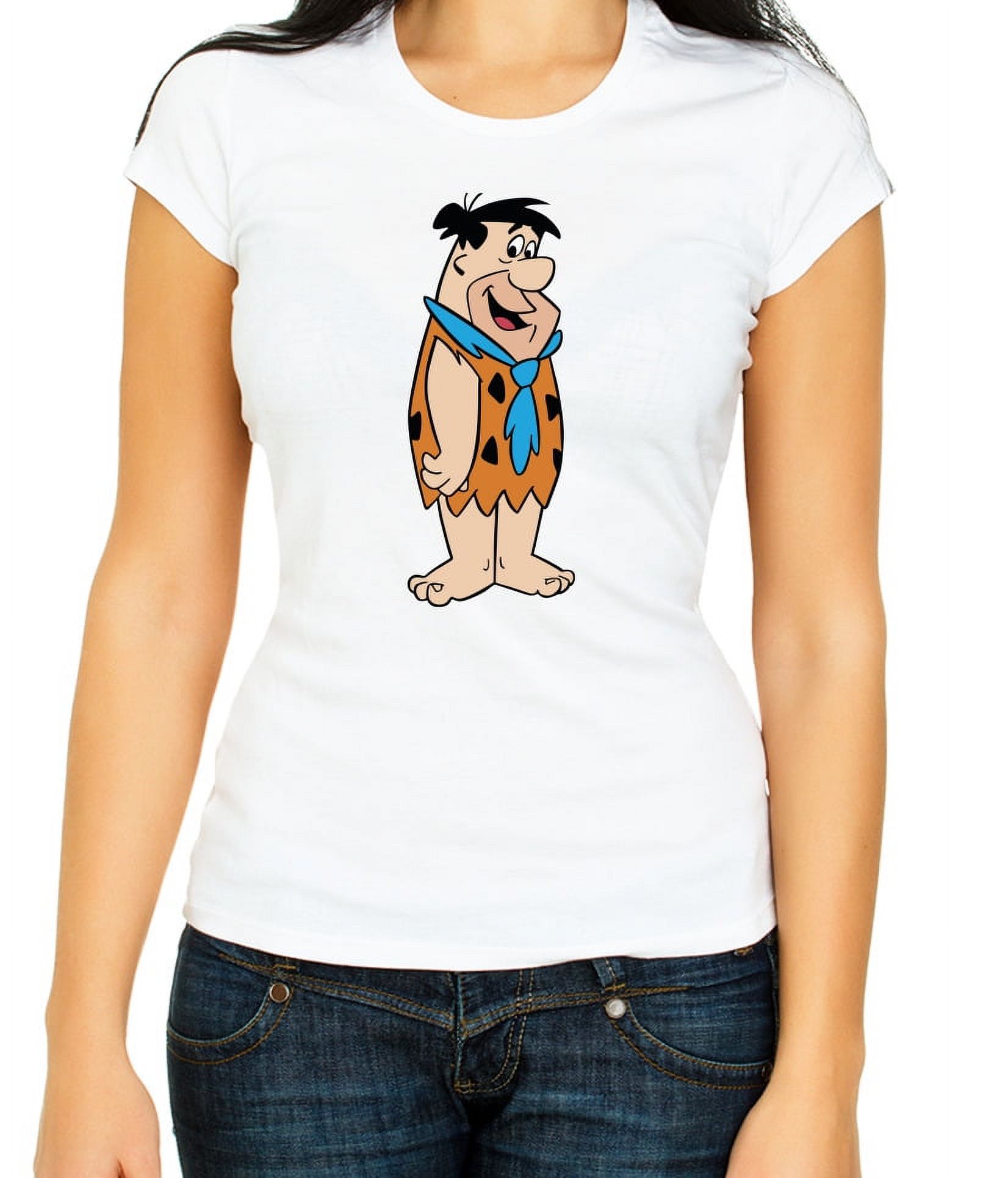 The Flintstones characters White / Black Women's 3/4 Short Sleeve T ...